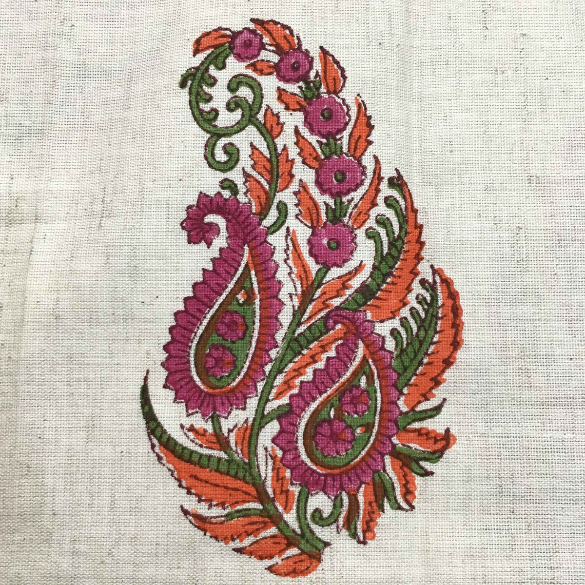 Buy Fair Trade Textiles from DesiCrafts - Off White Fuschia Paisley ...